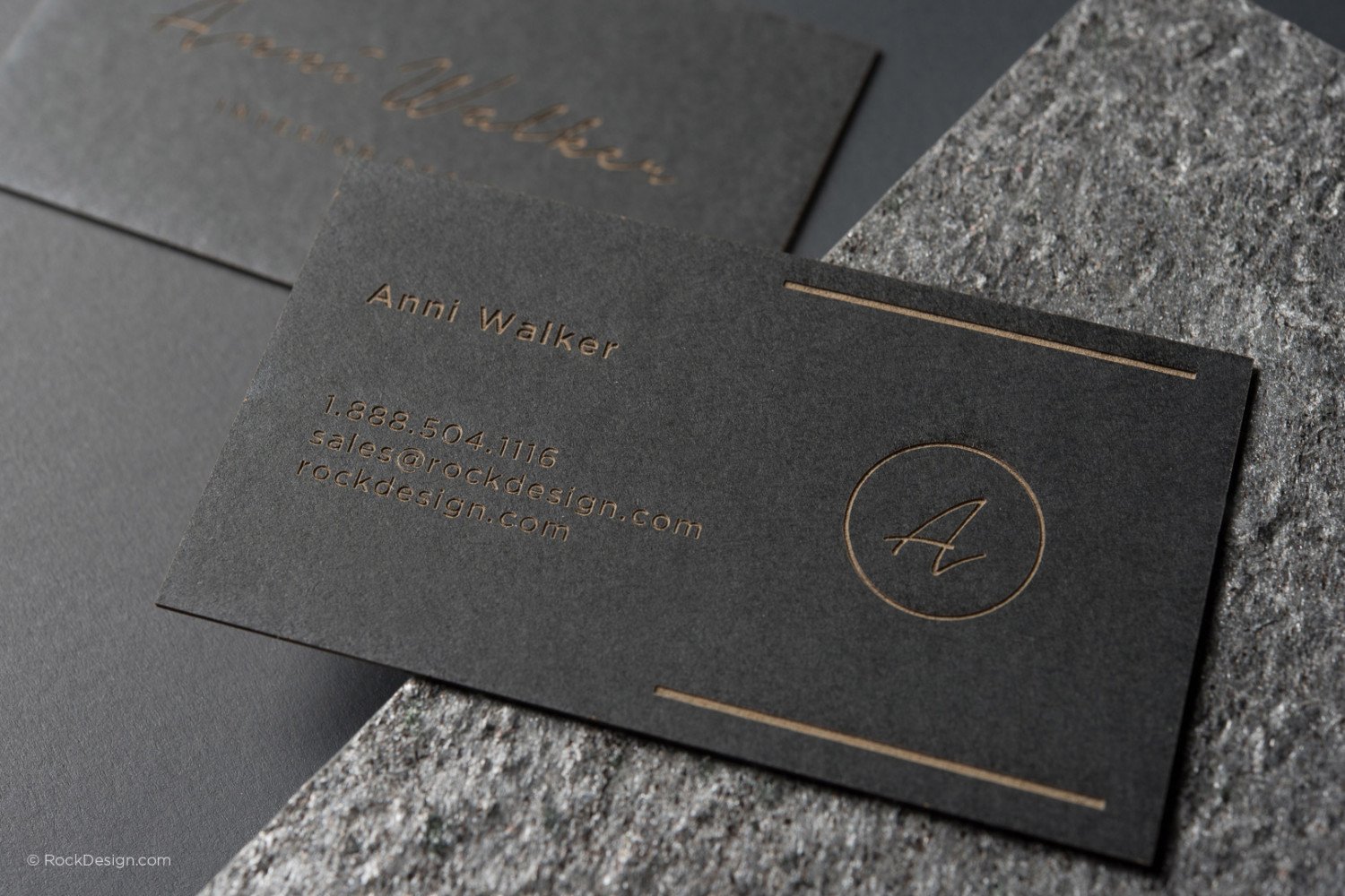 Laser Engraved Black Business Cards
