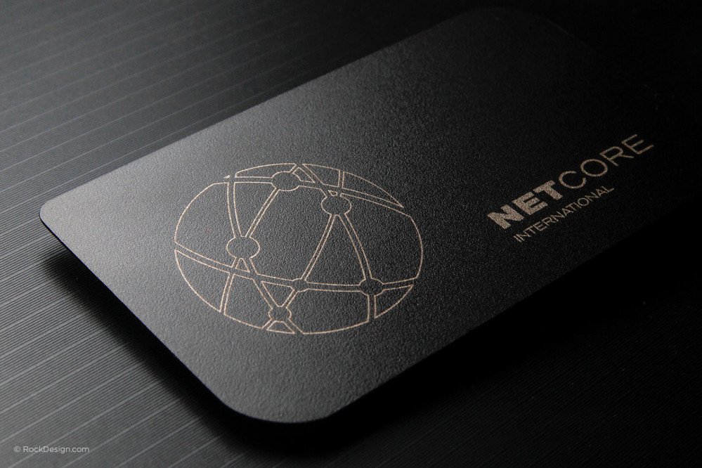 Professional laser engraved metal business card template - Netcore