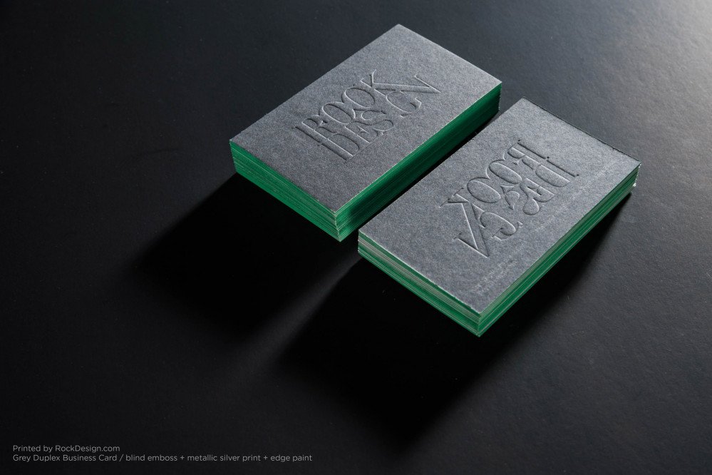 Print embossed business cards ONLINE TODAY | RockDesign.com