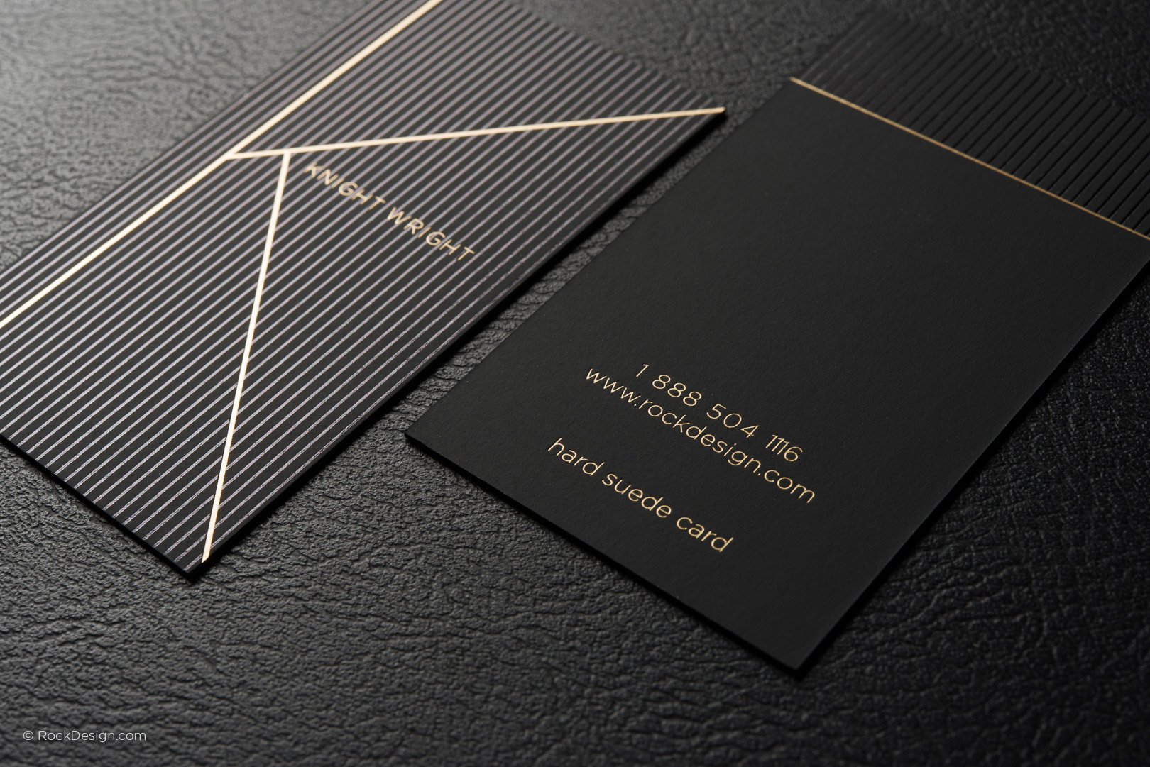 Luxury contemporary black suede visiting card template with foil ...