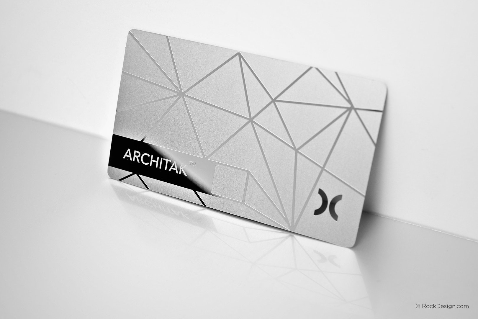 Sleek Stainless Steel Business Card Template | Architak | RockDesign.com