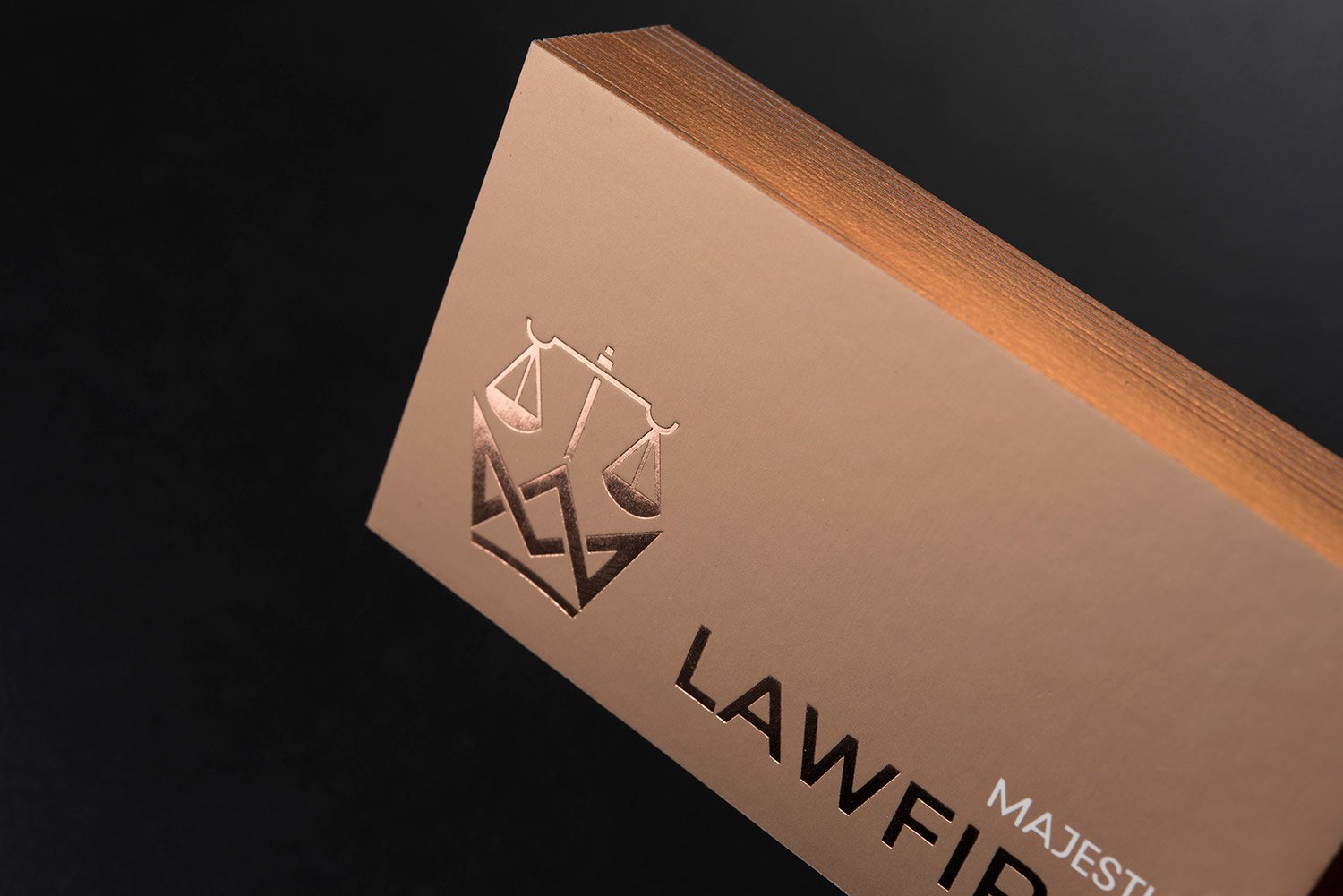 Double sided name card design template with spot UV – Majestic Law Firm