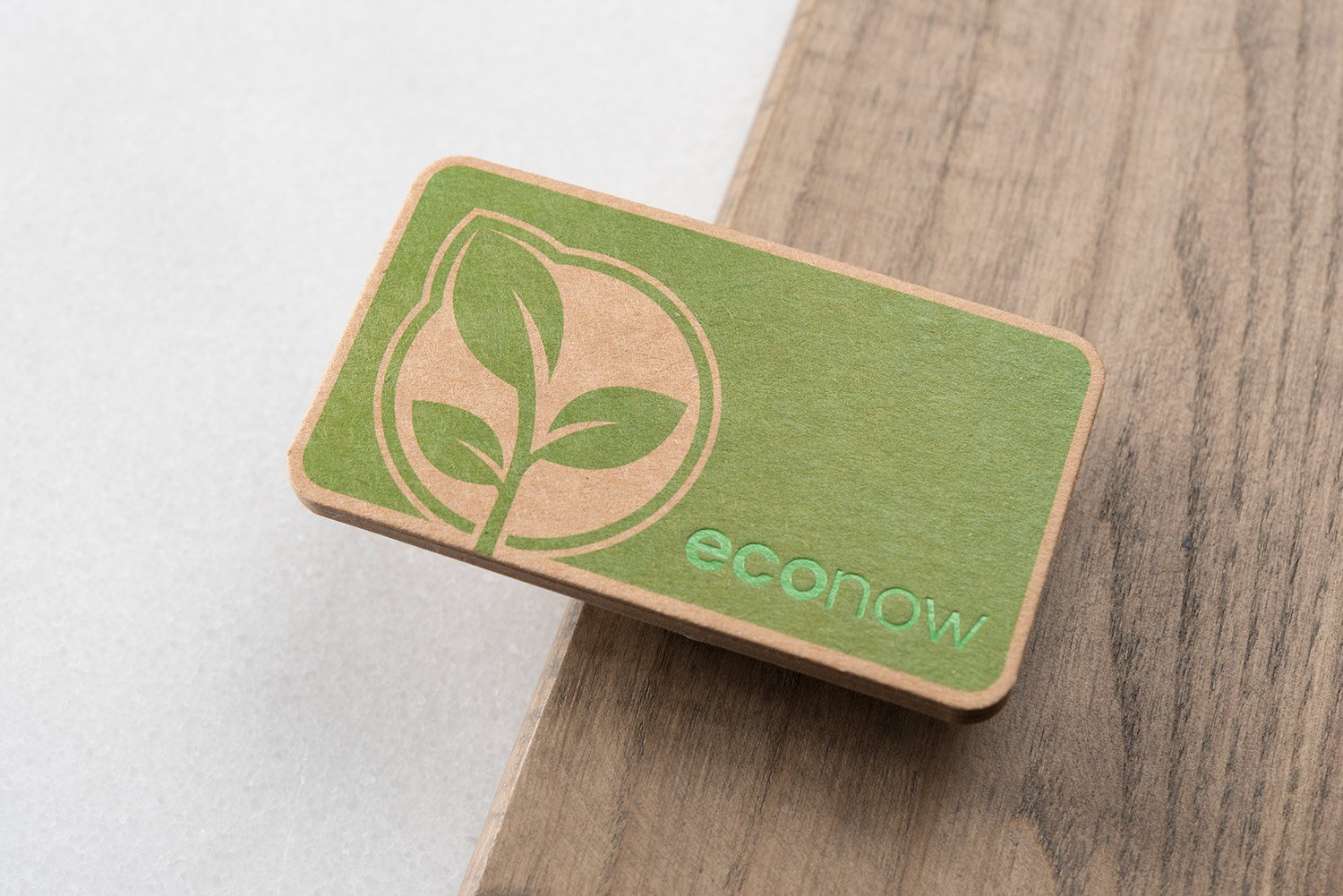 Unique brown kraft name card template with debossing and die cutting ...