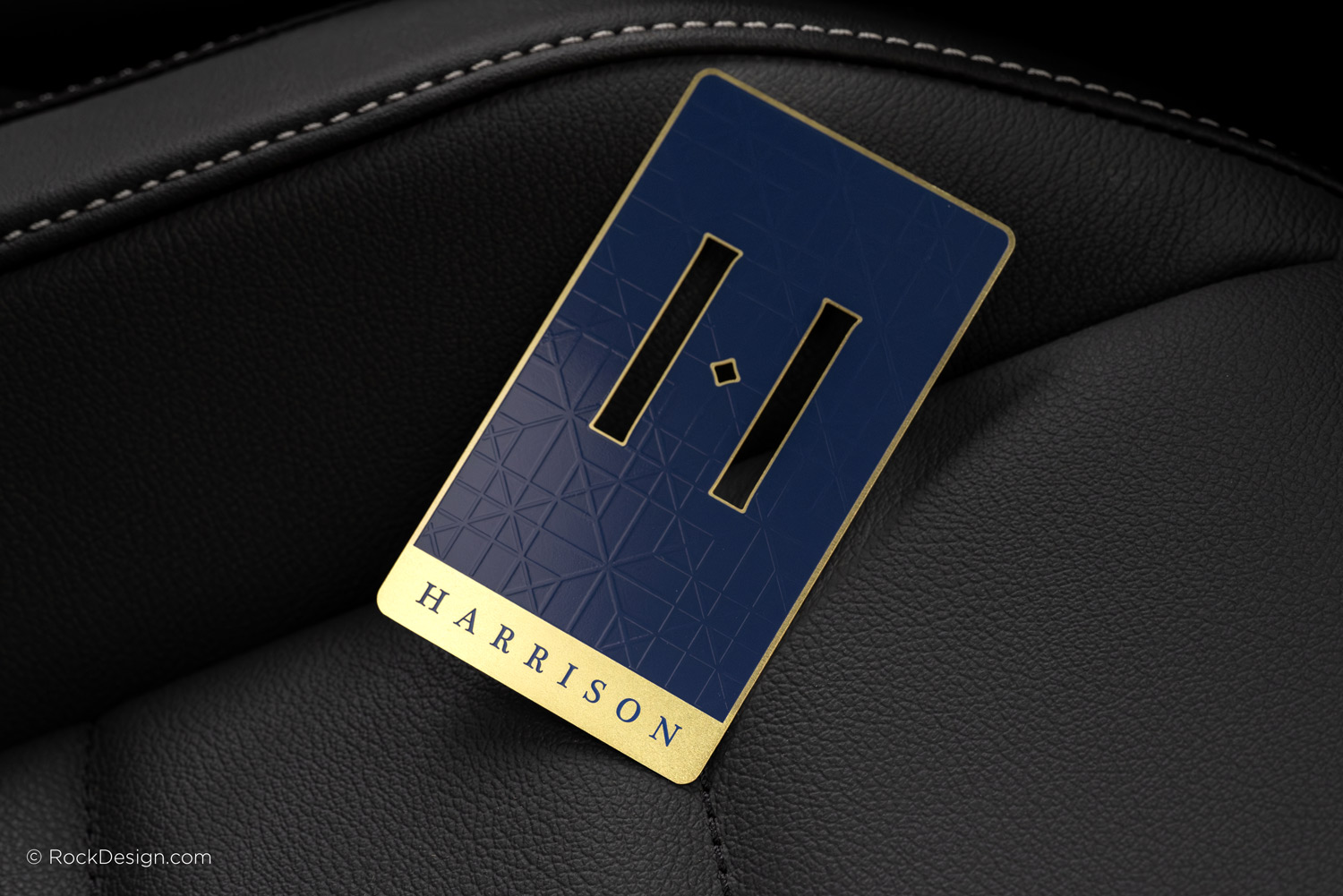 Prestige Custom Die-Cut Gold Metal Business Card Templates | RockDesign ...