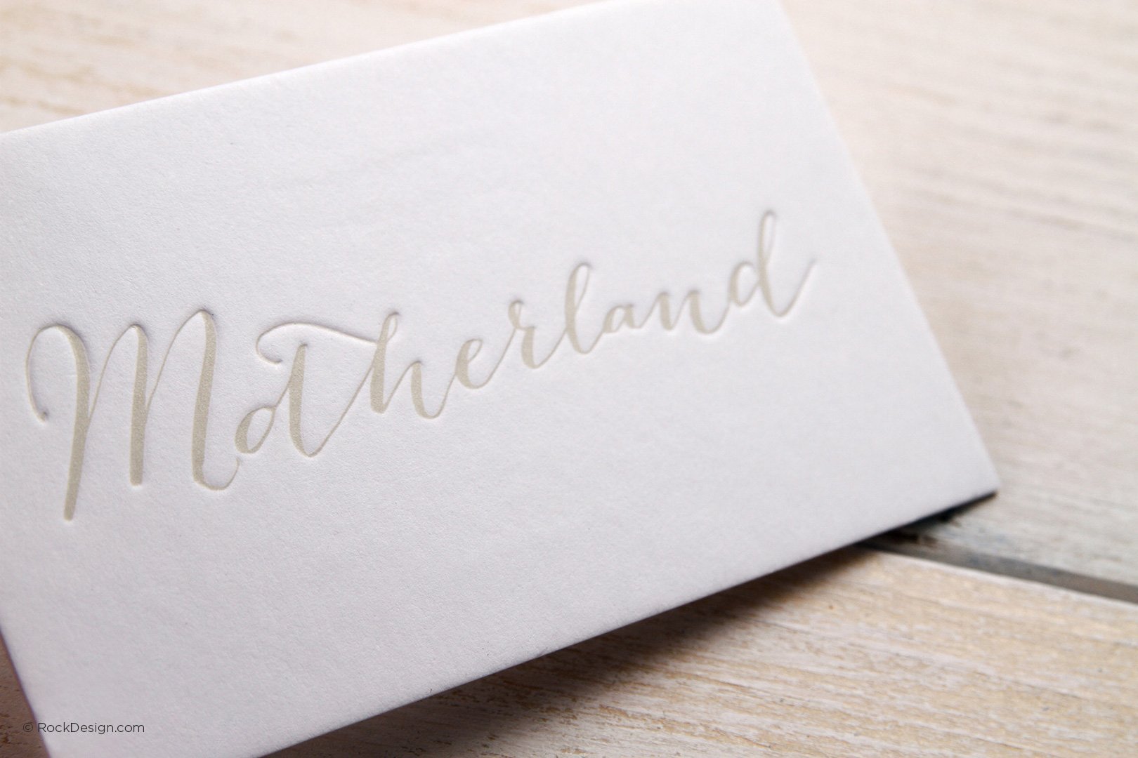 Elegant Minimalist Letterpress Business Card – Motherland | RockDesign.com